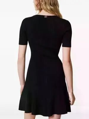 TWINSET Rib-knit Lace-detail Minidress