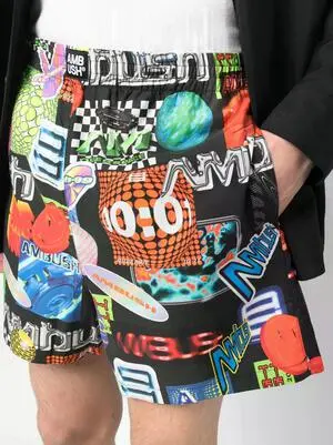 AMBUSH Graphic Print Elasticated Waistband Shorts