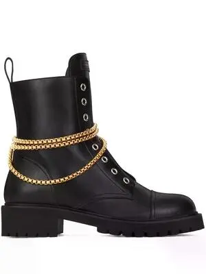 GIUSEPPE ZANOTTI Alexa Chain-detail Lace-up Boots - Black