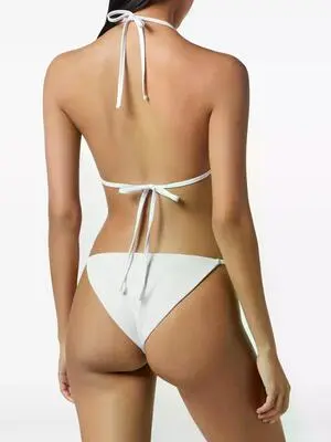 Philipp Plein Logo Plaque Triangle Bikini Set - White