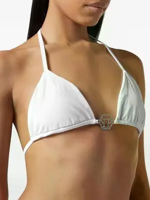 Philipp Plein Logo Plaque Triangle Bikini Set - White