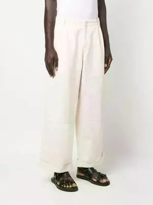 Etro White Stretch-cotton Wide-leg Trousers