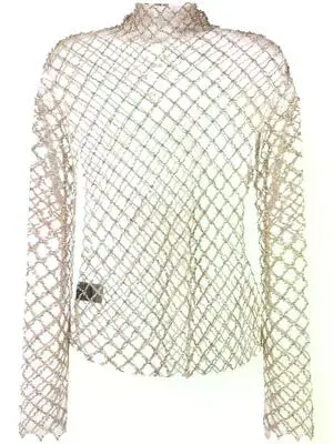 Isabel Marant Étoile Sheer Crystal-embellished Mesh Top