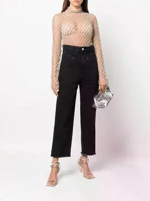 Isabel Marant Étoile Sheer Crystal-embellished Mesh Top