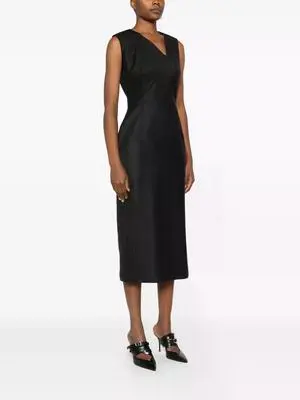 Alexander McQueen Pinstriped Midi Dress