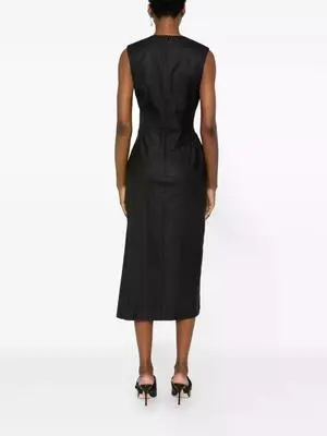 Alexander McQueen Pinstriped Midi Dress