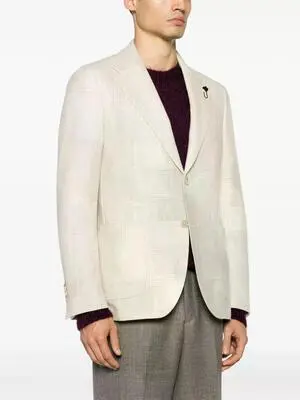 LARDINI Prince-of-wales-check Wool Blazer