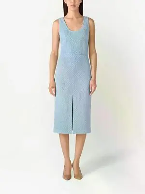 St. John Tweed Scoop Neck Dress