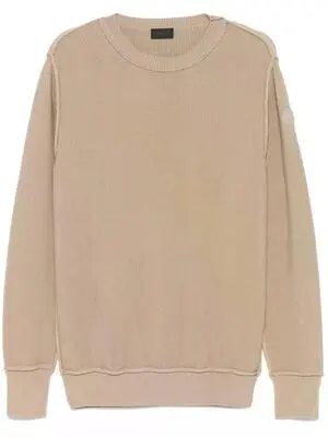 Moncler Organic Cotton Crew Neck Sweater - Neutrals