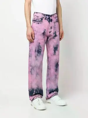 DARKPARK Tie & Dye Straight Leg Jeans - Blue