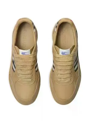 Burberry Leather And Check Terrace Sneakers