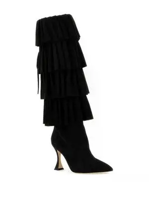 Manolo Blahnik 90mm Miralone Boots - Black