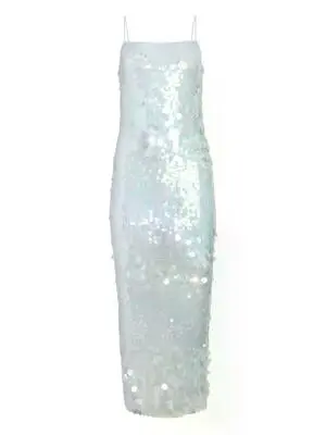 Retrofete Alana Sequined Midi Dress - Silver
