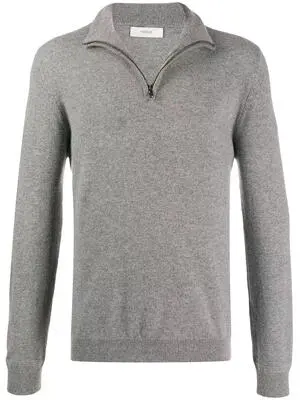 Pringle Of Scotland Zip Neck Fine Knit Jumper - Grey