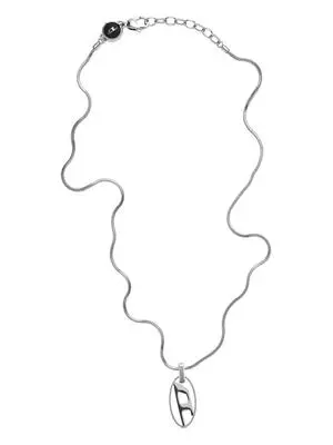 DIESEL® Dx1342 Logo Pendant Necklace - Silver