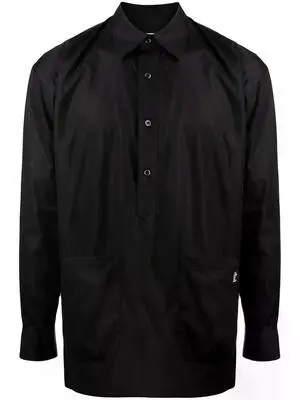 THE POWER FOR THE PEOPLE Logo-patch Detail Shirt - Black