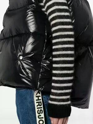 Khrisjoy Logo-tape Shiny Puffer Gilet - Black