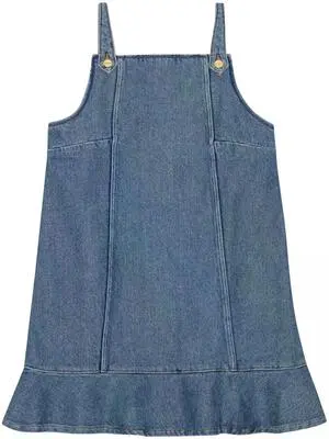 GANNI Flared-hem Denim Mini Dress - Blue