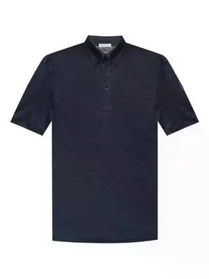 Moncler Linen Polo Shirt - Blue
