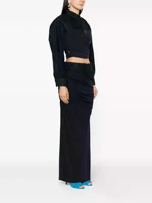 Christopher Esber Sevilla Denim Wrap Cropped Top