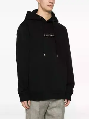 LANVIN Logo-embroidered Cotton Hoodie