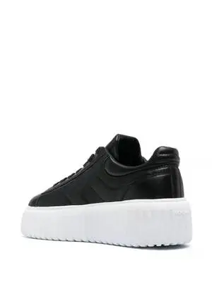 Hogan Quilted Flatform Lace-up Sneakers - Black