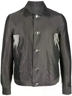 SULVAM Button-up Shirt With Decorative Stitching