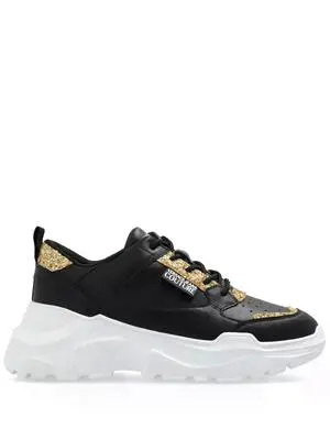 Versace Logo-patch Glitter Detailing Sneakers