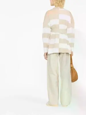 JOSEPH Striped Knitted Cardigan With Wrap Design