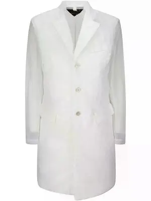 Comme Des Garçons Single-breasted Coat - White