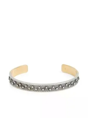 MAISON MARGIELA Star-pattern Textured Cuff Bracelet - Silver