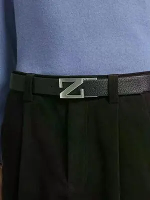 Zegna Leather Reversible Belt - Black