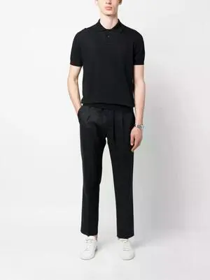 Malo Fine-knit Cotton Polo Shirt - Blue