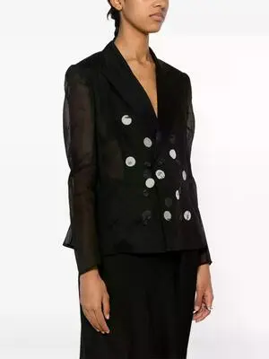 Yohji Yamamoto Double-breasted Polka Dot Blazer