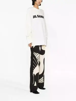 JIL SANDER Logo Print Cotton Sweatshirt