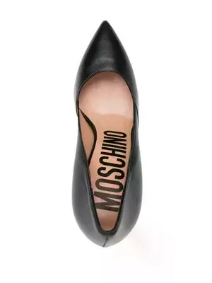 Moschino 105mm Heart-appliqué Leather Pumps