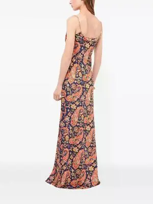 Rabanne Paisley Print Maxi Dress - Blue