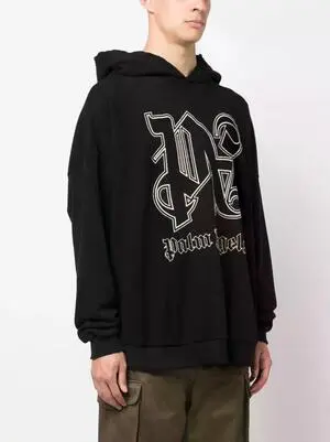 Palm Angels Logo-embroidered Cotton Hoodie