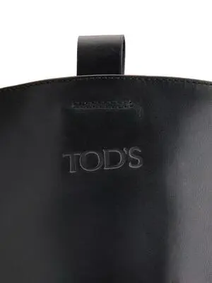 TOD'S Round Toe Knee-length Block Heel Leather Boots