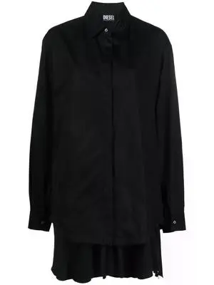 DIESEL® Cotton Logo-embroidered Shirt - Black