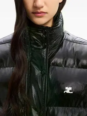 COURREGES Vinyl Logo-print Padded Jacket
