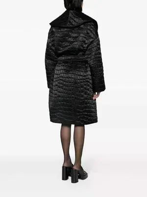 Versace Quilted Crocodile-effect Coat