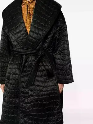 Versace Quilted Crocodile-effect Coat