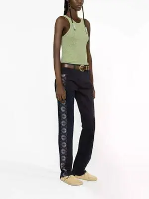 Etro Floral-stripe Straight-leg Jeans