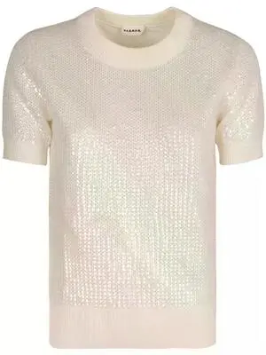 P.a.r.o.s.h Sequinned T-shirt - White