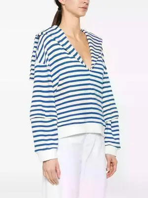 IOANA CIOLACU Sailor Collar Striped Top