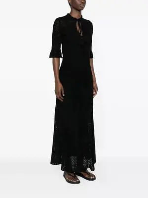 Zadig&Voltaire Memphis Pointelle Knit Maxi Dress - Black