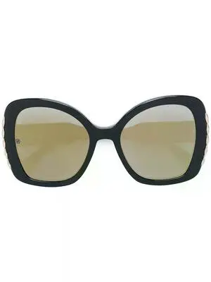 Elie Saab Oversized Sunglasses With Trim Detail - Black