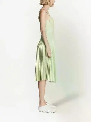 Proenza Schouler White Label Faux-leather Square Neck Midi Dress - Green