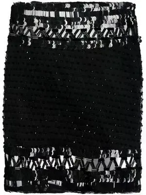 Alberta Ferretti Embellished Tulle Mini Skirt - Black